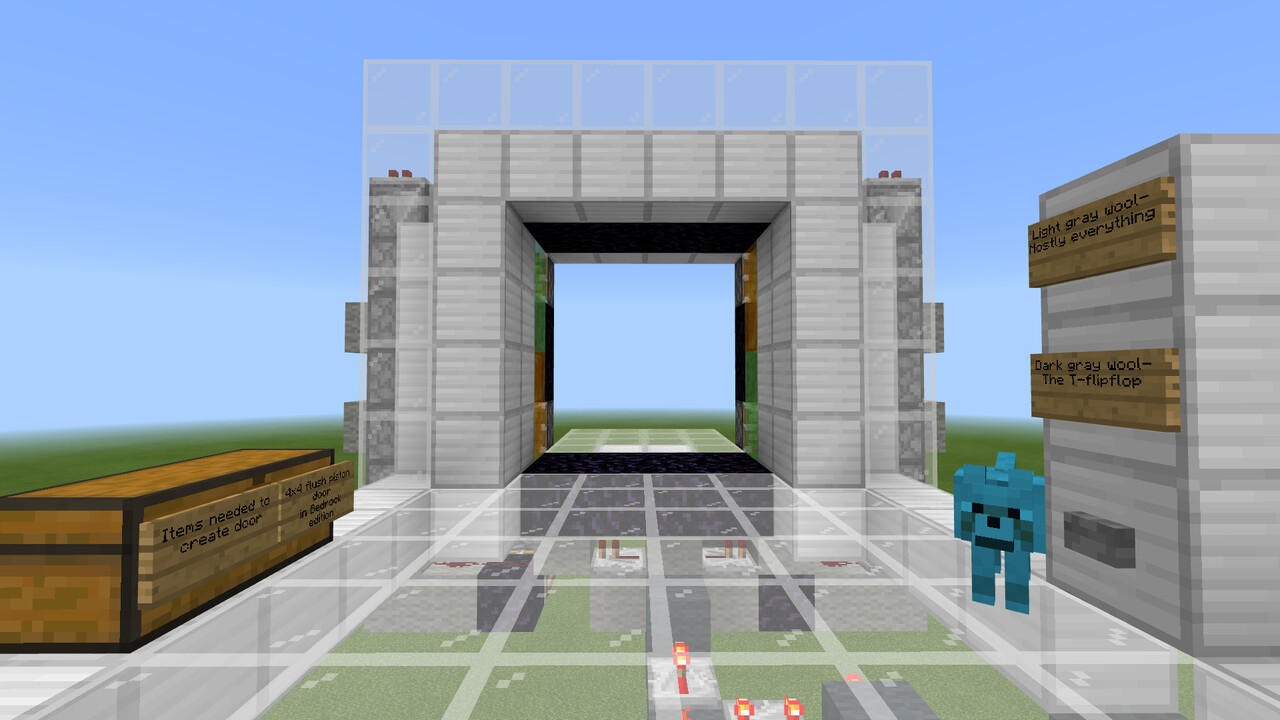 4x4 Flush piston door Minecraft Map