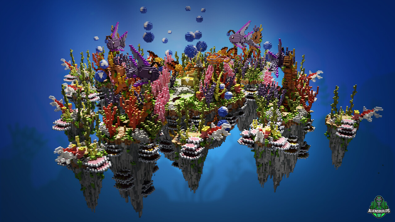 🌊 Underwater SkyWars Arena 🌊 AliensBuilds 🌊 Minecraft Map