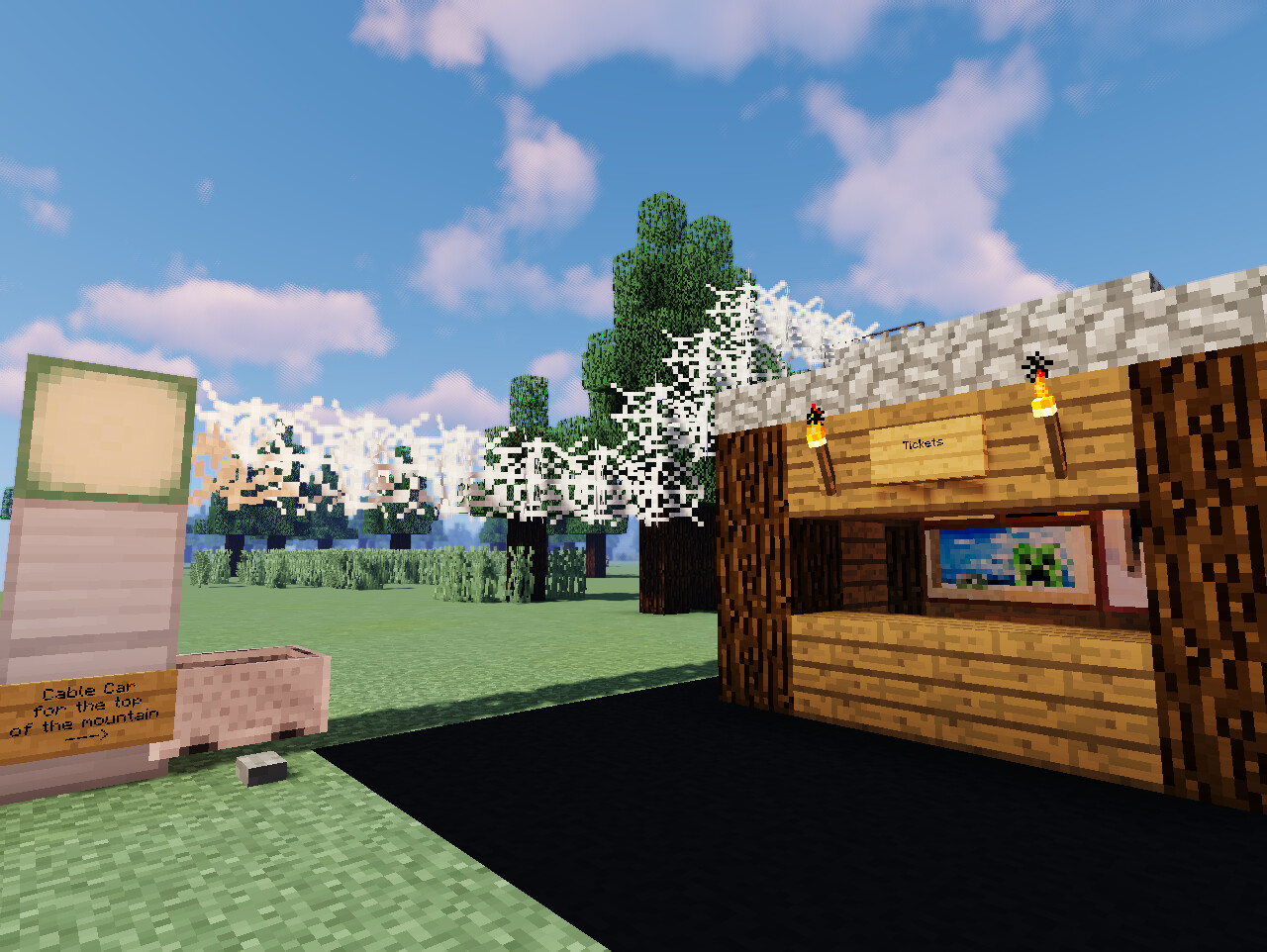 The Big Mountain with a cable-car Minecraft Map