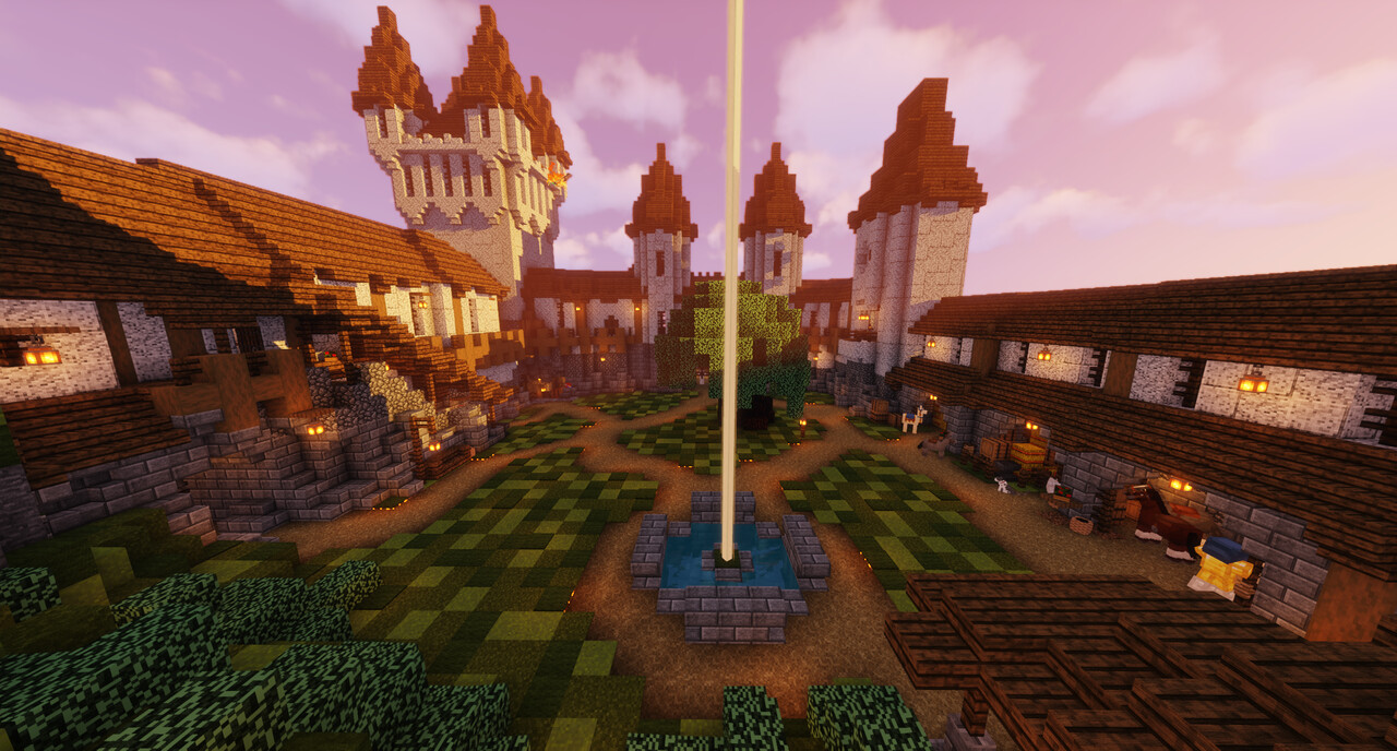 Single Build - Diorite Medieval Castle Minecraft Map