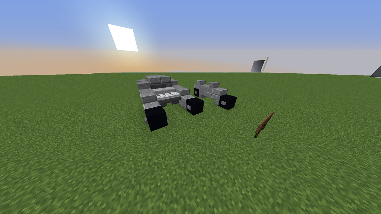 White Knight Batmobile and Bat Bike Minecraft Map