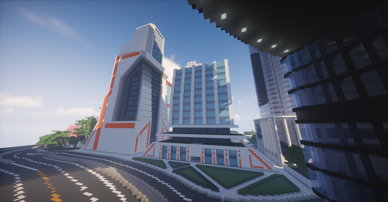 Futuristic office complex Minecraft Map