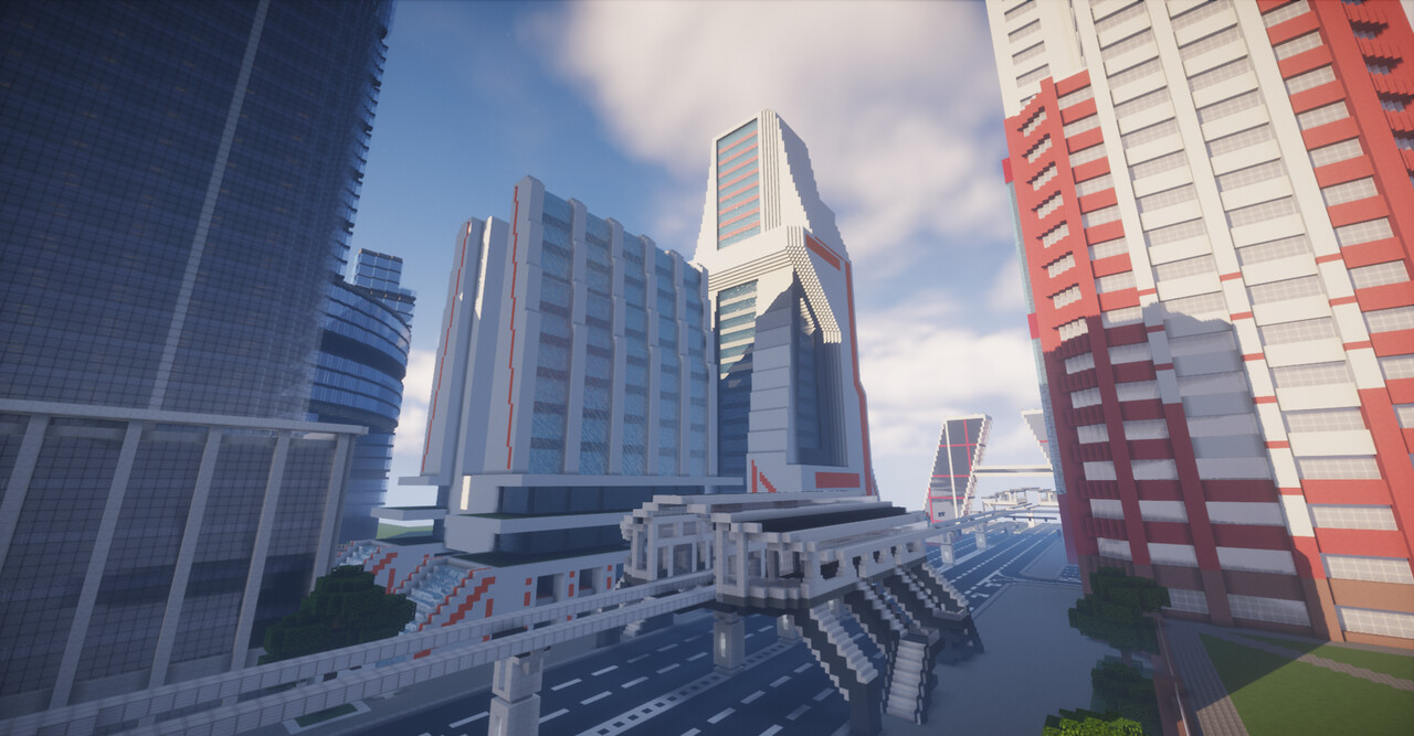 Futuristic office complex Minecraft Map