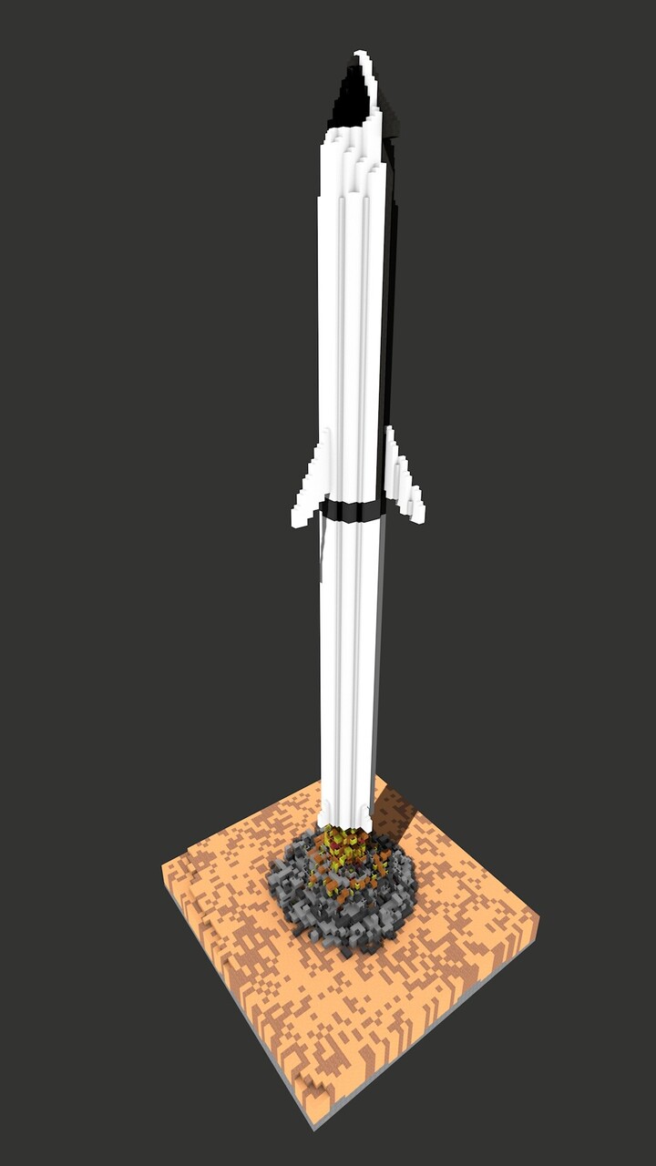 SpaceX Big Falcon Rocket [1:1 Scale] Minecraft Map