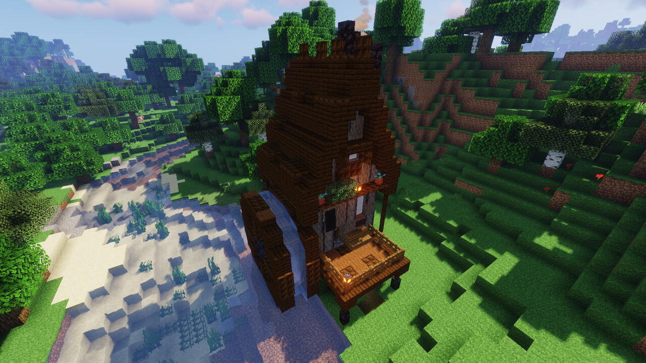 WaterMill Build Tutorial!!! Minecraft Map