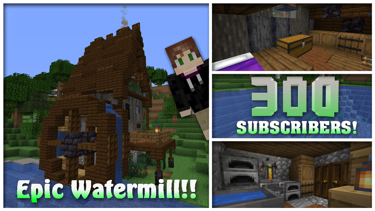 WaterMill Build Tutorial!!! Minecraft Map