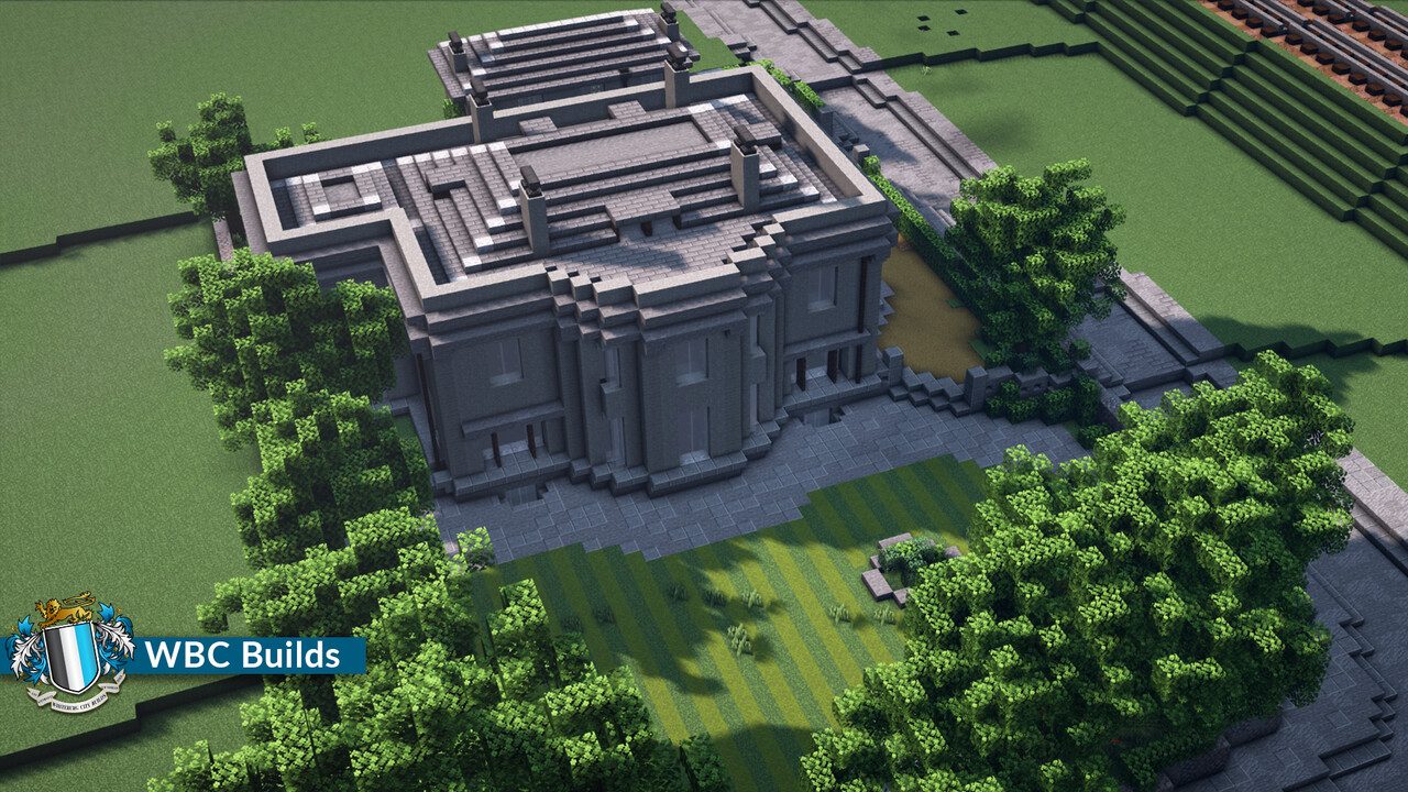 Gray Stone Georgian House, With Large Bay Window Minecraft Map