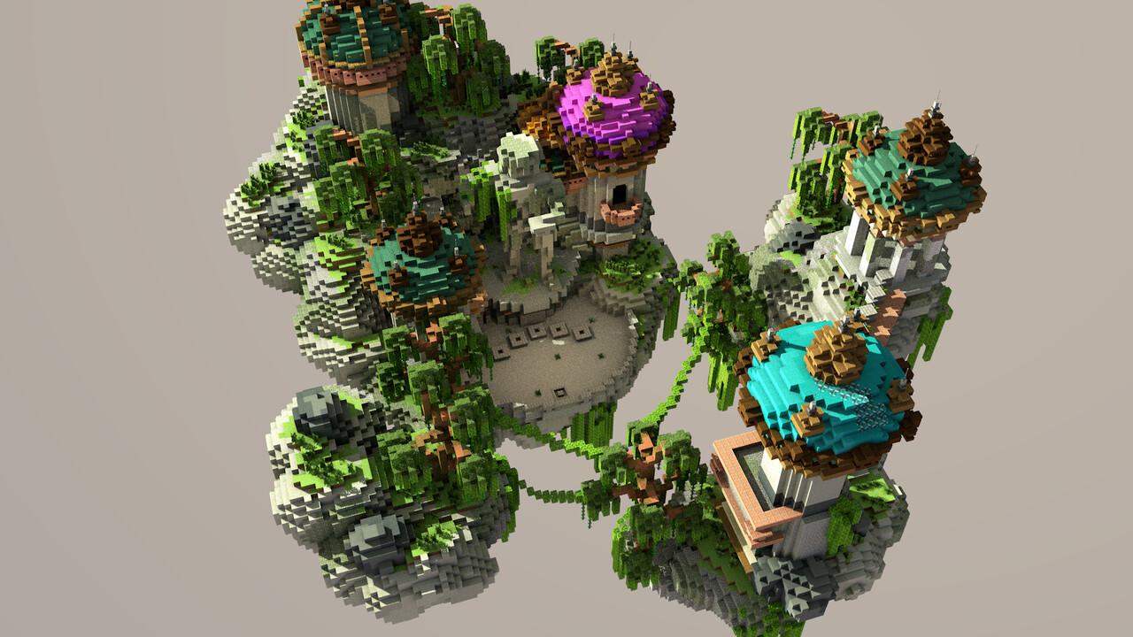 Floating temple lobby Minecraft Map