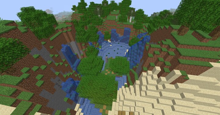 Small Waterfall build Minecraft Map