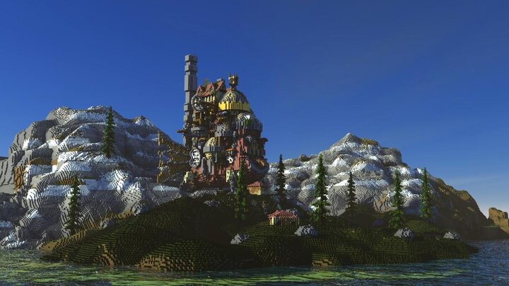 Howl's Moving Castle GHIBLI building Minecraft Map