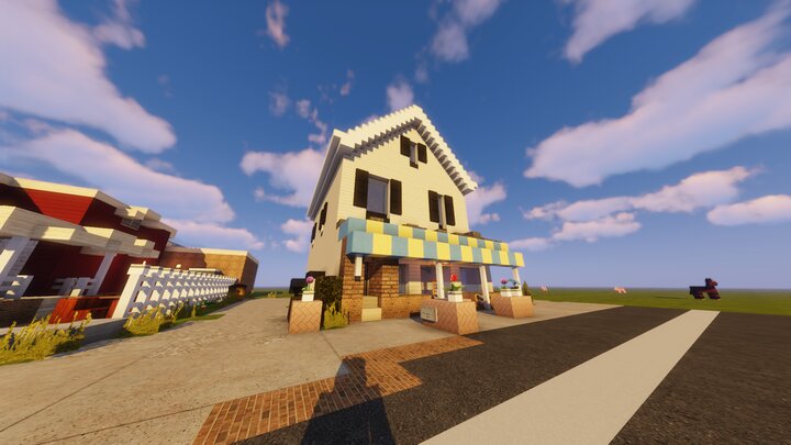 Small Town Building #2 - Pawn Shop, Flower Shop, and road! Minecraft Map