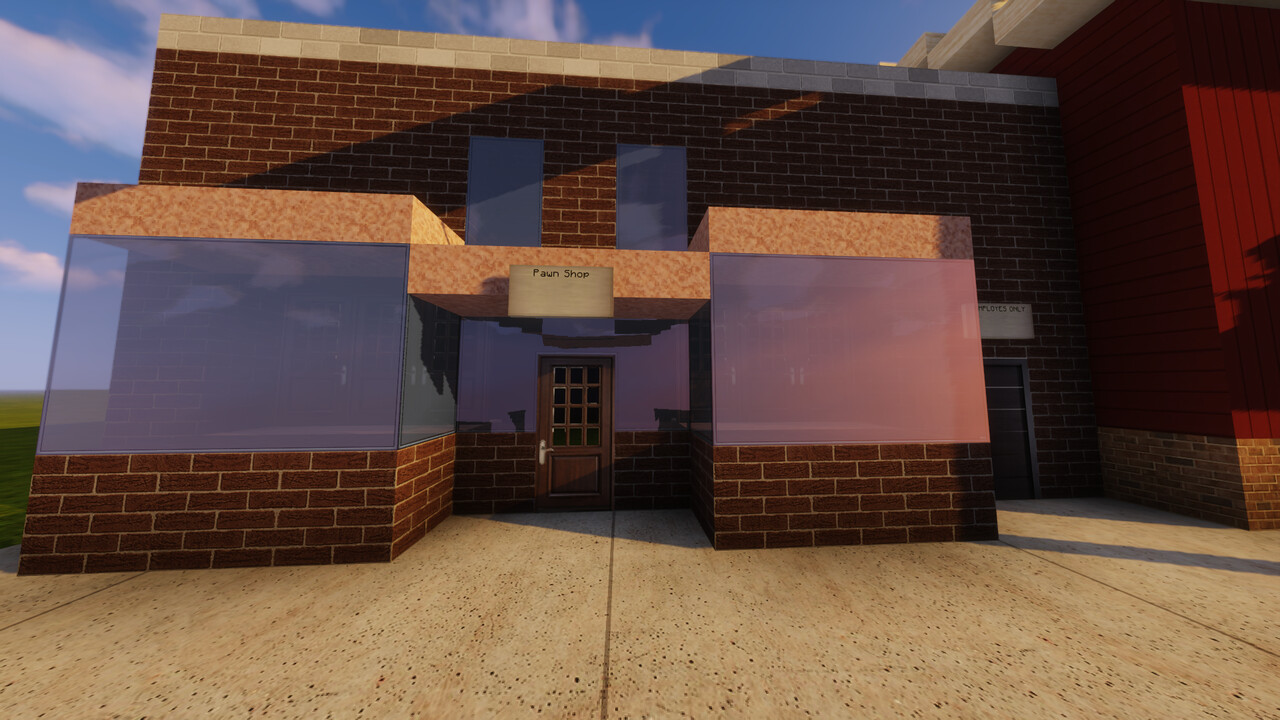 Small Town Building #2 - Pawn Shop, Flower Shop, and road! Minecraft Map