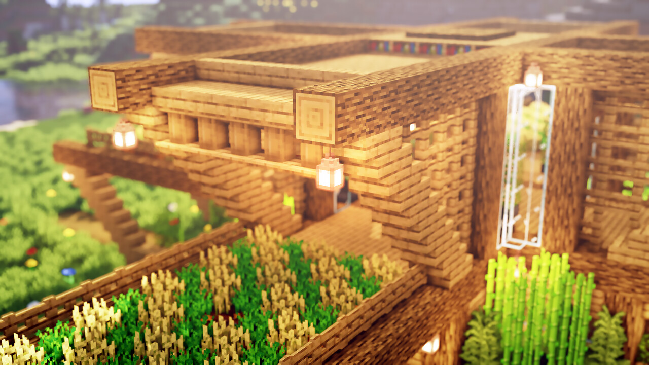 Minecraft: How to build a Circle Farm Base Minecraft Map