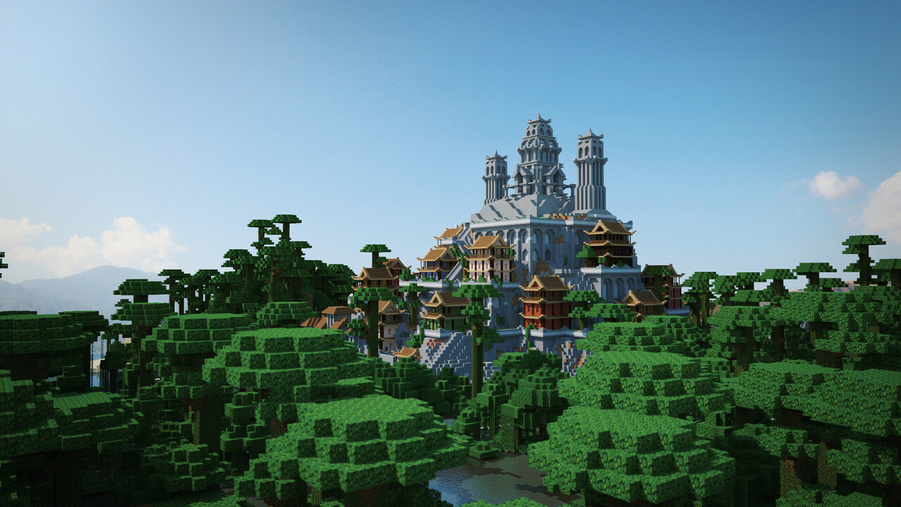Asian jungle mountain village Minecraft Map