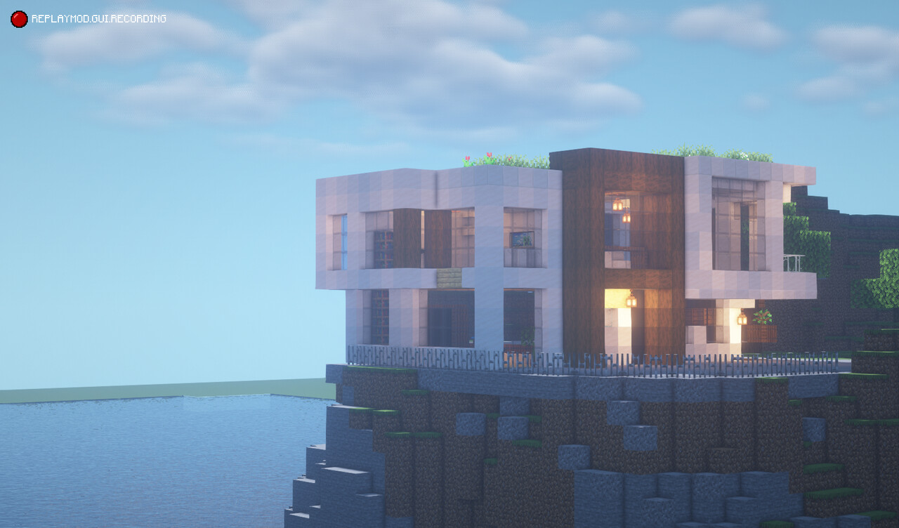 Modern House in island (with full interior) [Download] Minecraft Map