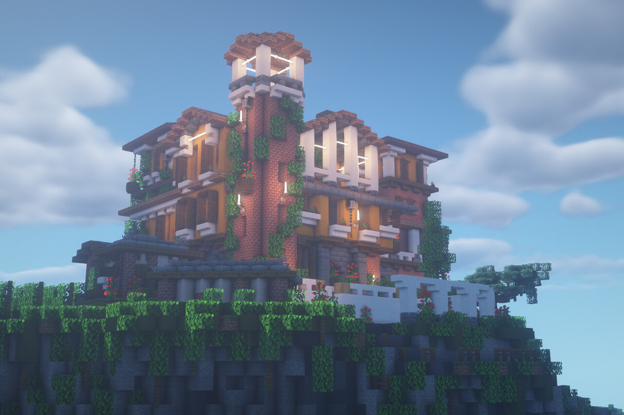 Spanish villa + Vineyard Minecraft Map