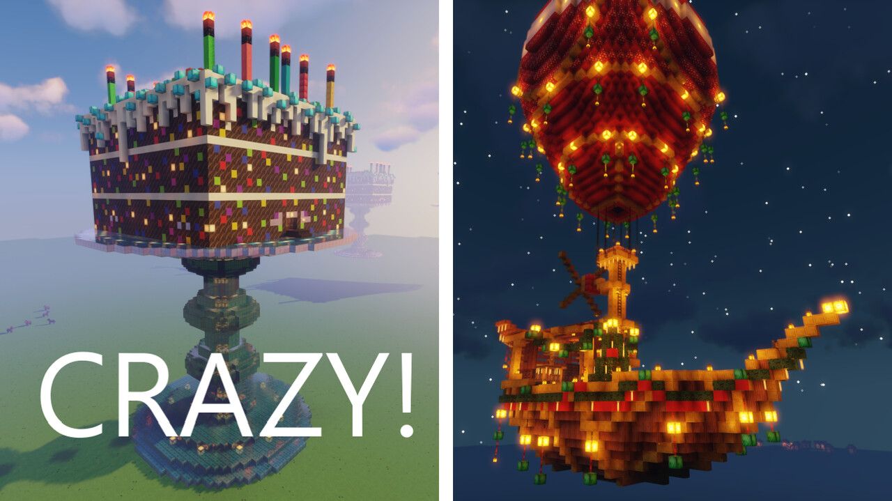 Funtazer's First Fiverr Job, Minecraft Airship and Cake Minecraft Map