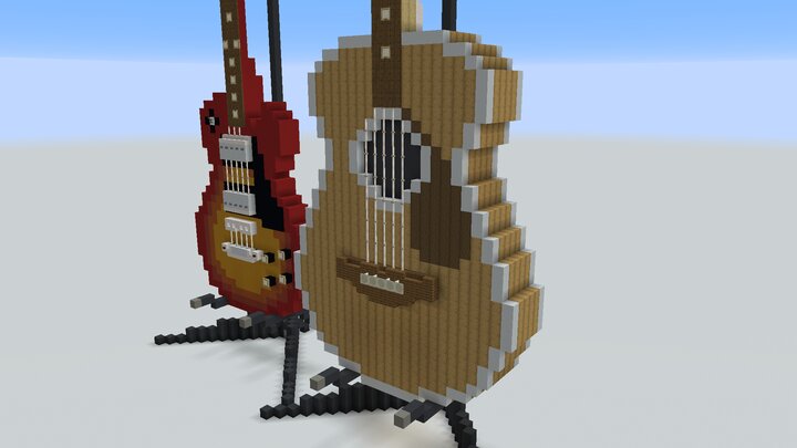 Guitars - Les Paul Studio & Acoustic Guitar Minecraft Map