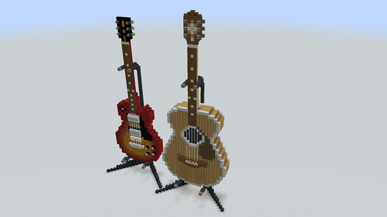 Guitars - Les Paul Studio & Acoustic Guitar Minecraft Map