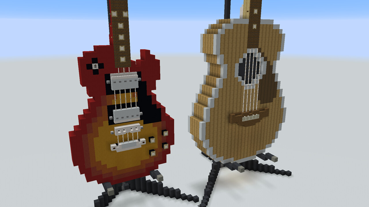 Guitars - Les Paul Studio & Acoustic Guitar Minecraft Map