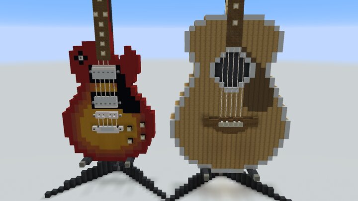 Guitars - Les Paul Studio & Acoustic Guitar Minecraft Map