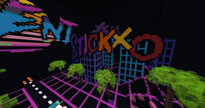 VaporWave spawn map Minecraft Map