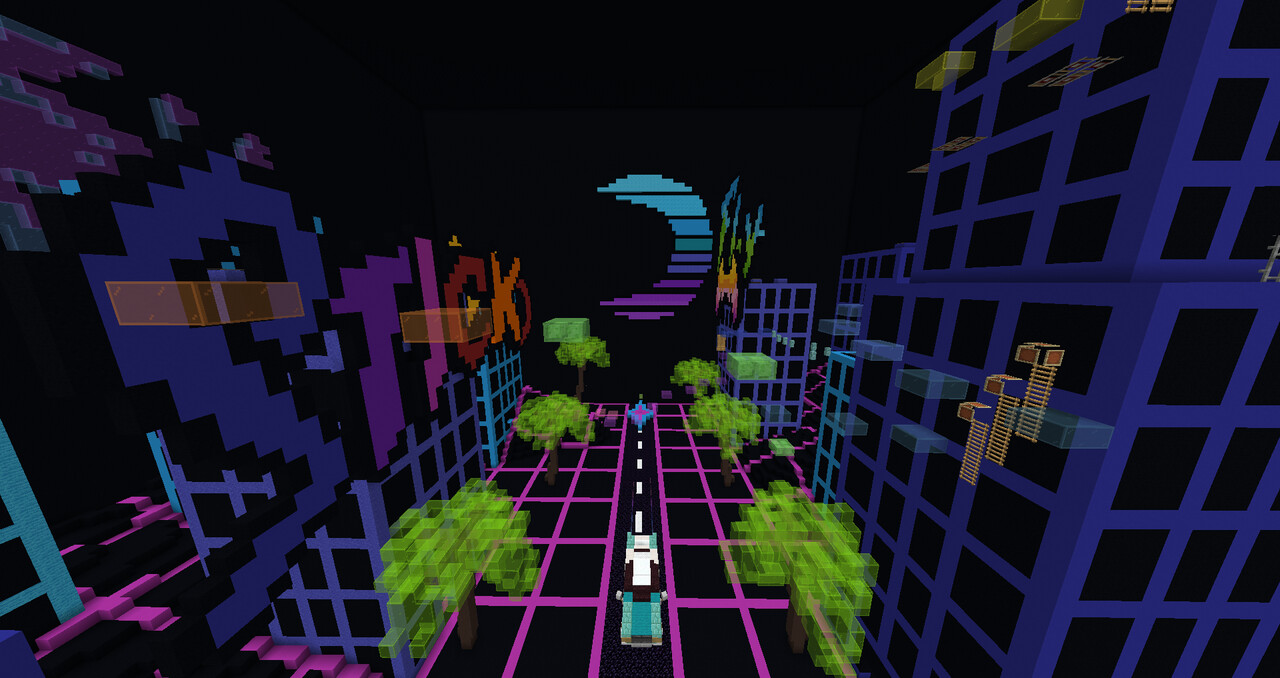 VaporWave spawn map Minecraft Map