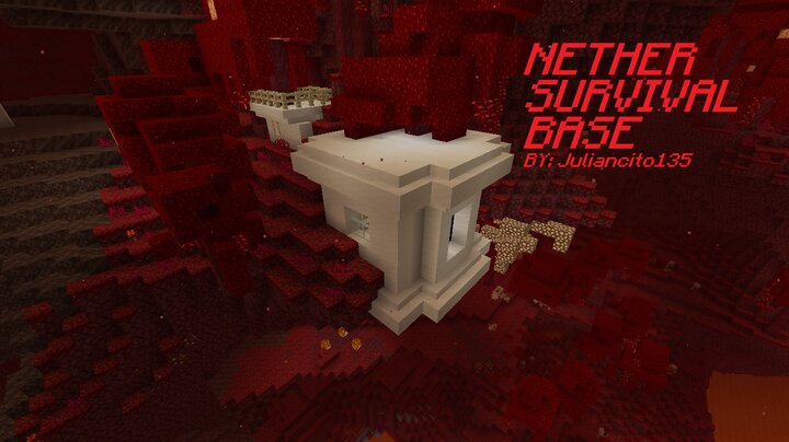 Survival Nether Quartz Base (Nether Buildings Contest) Minecraft Map