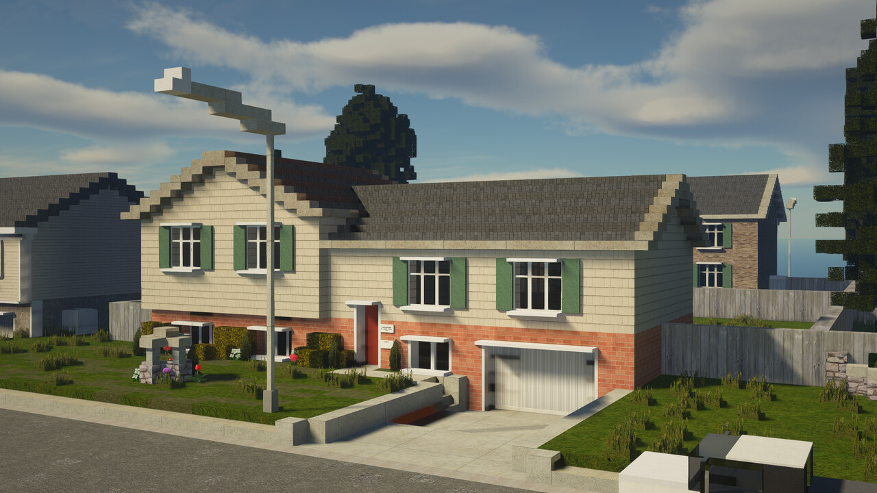 Three 1970's inspired split level homes Minecraft Map