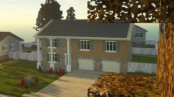 Three 1970's inspired split level homes Minecraft Map