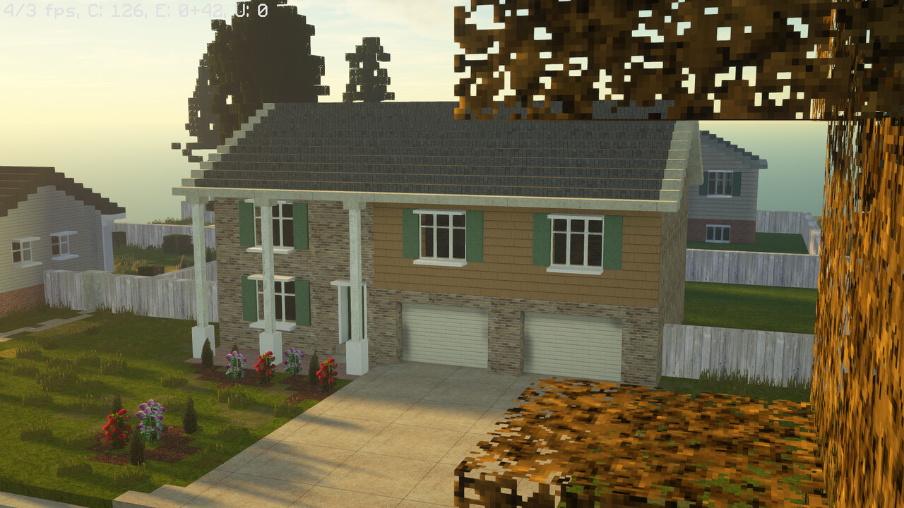 Three 1970's inspired split level homes Minecraft Map