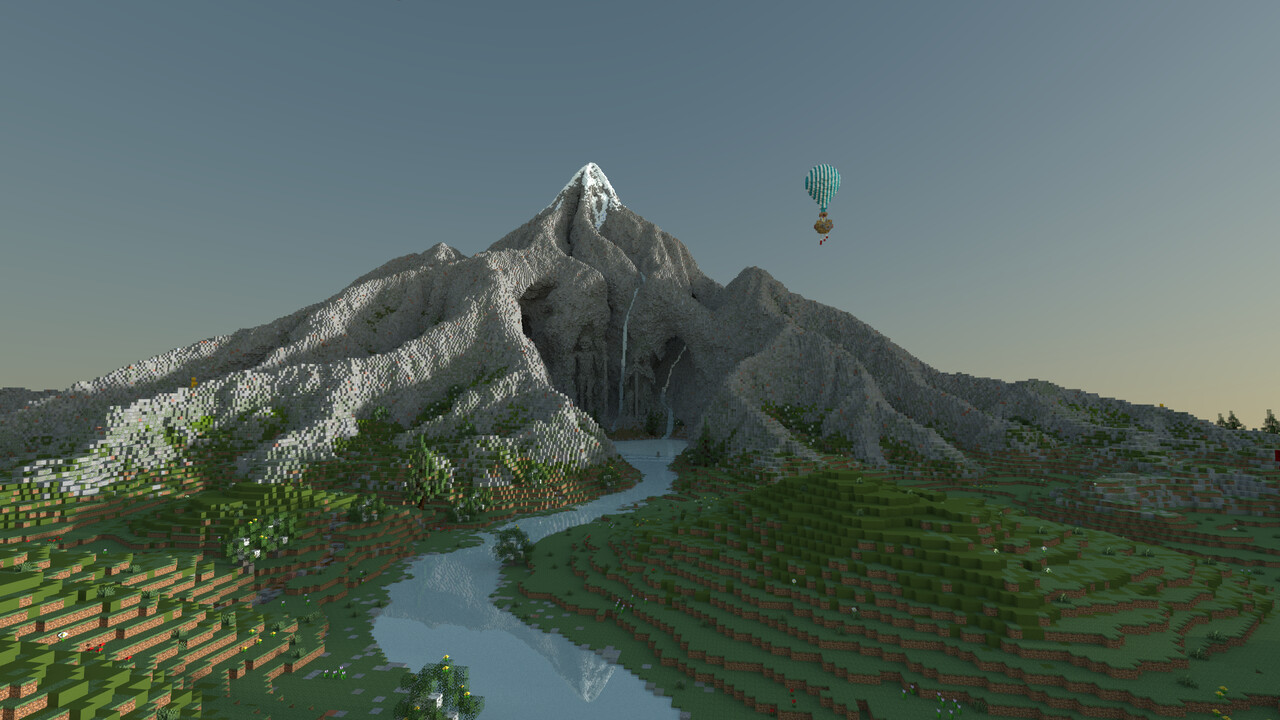 Mountain with city Minecraft Map