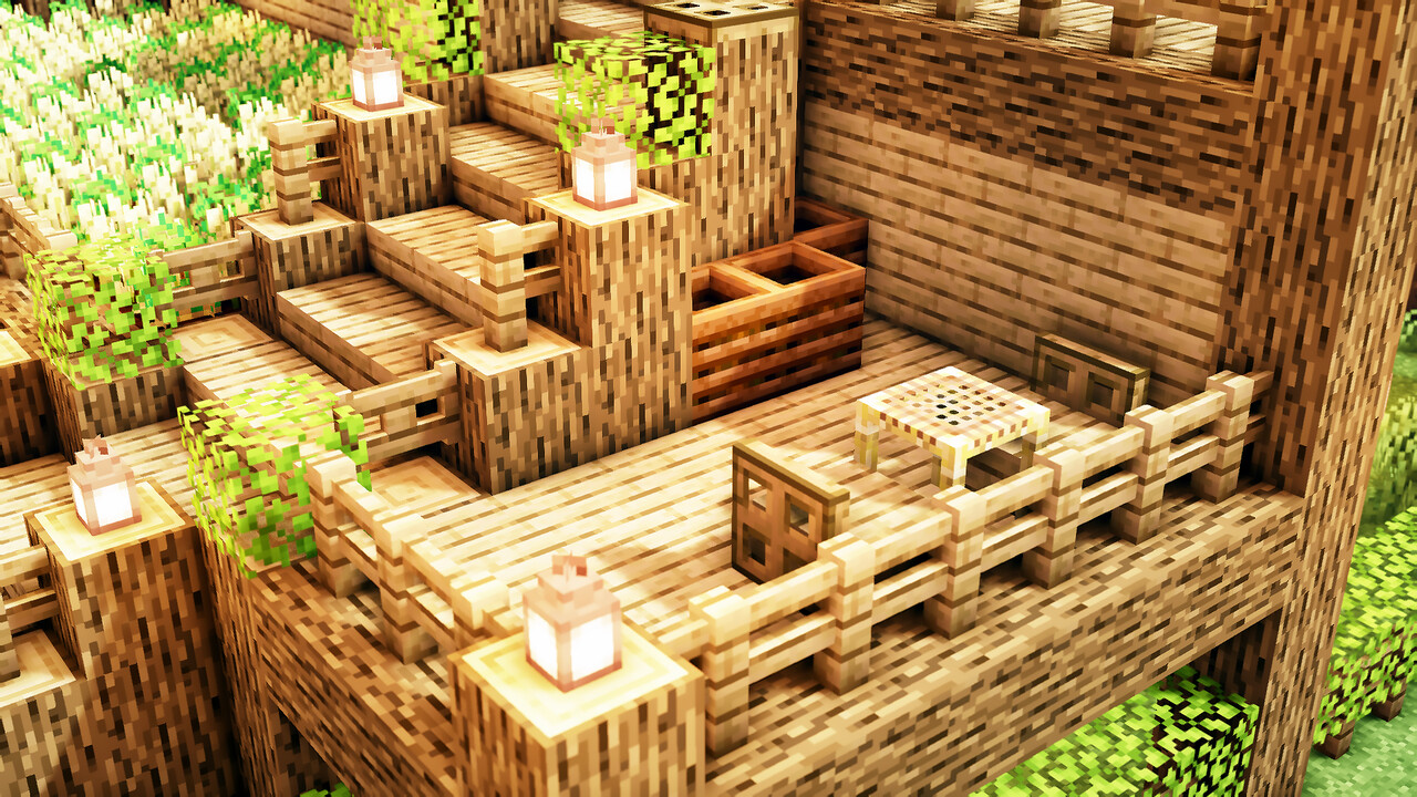 Minecraft: How To Build a Terraced Oak Survival Base Minecraft Map