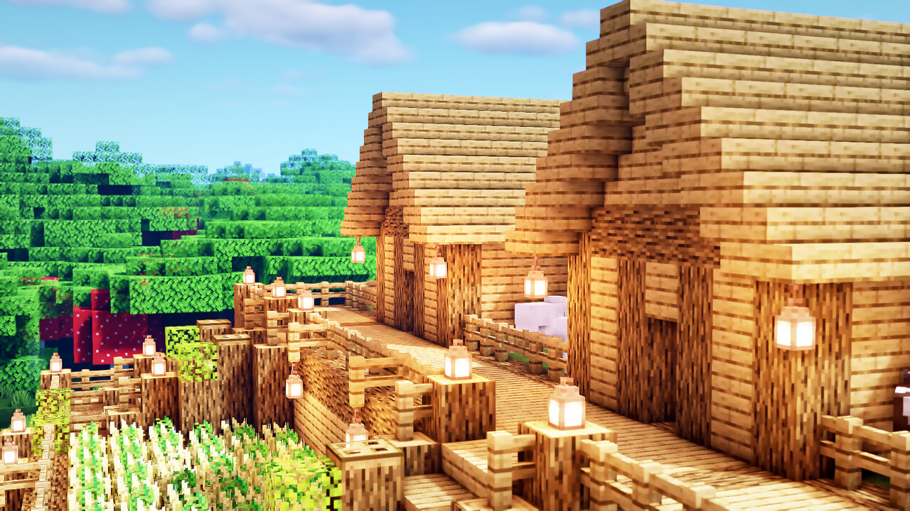 Minecraft: How To Build a Terraced Oak Survival Base Minecraft Map