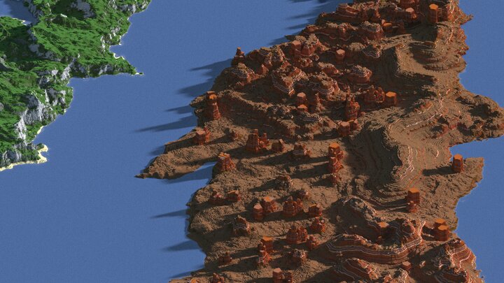 The world of three continents - 5000x5000 Minecraft Map