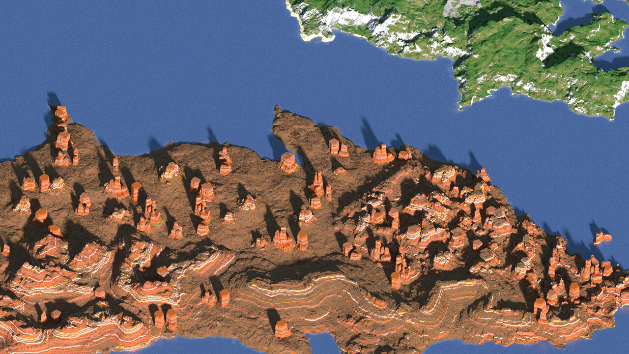 The world of three continents - 5000x5000 Minecraft Map