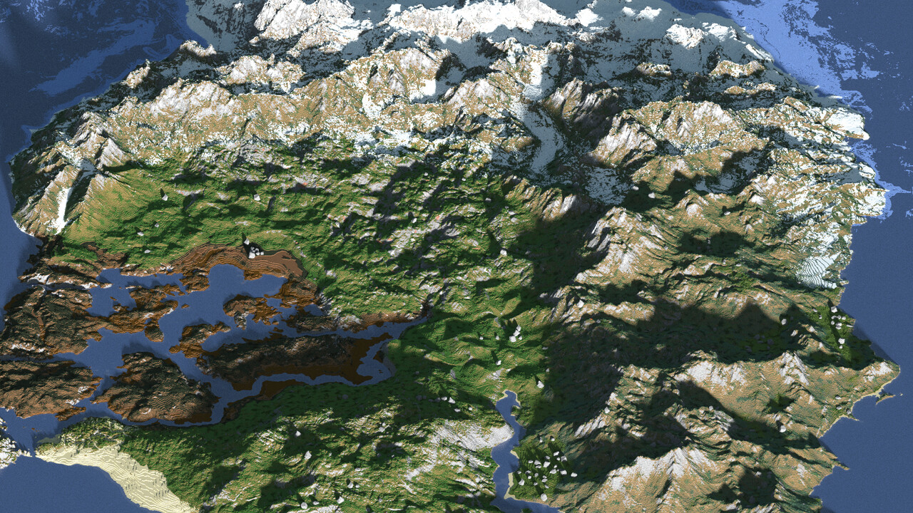 The world of three continents - 5000x5000 Minecraft Map