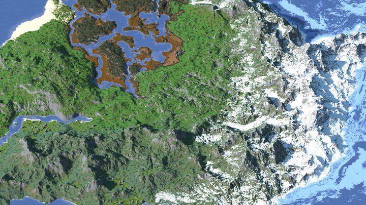 The world of three continents - 5000x5000 Minecraft Map