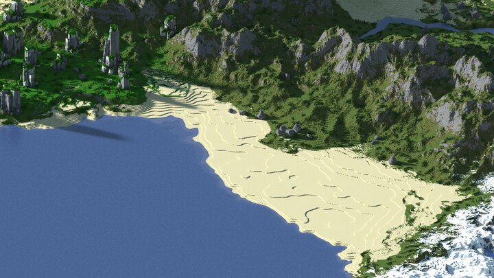 The world of three continents - 5000x5000 Minecraft Map