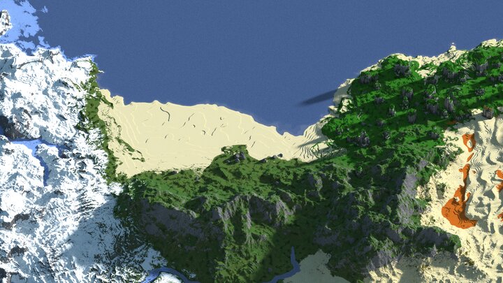 The world of three continents - 5000x5000 Minecraft Map