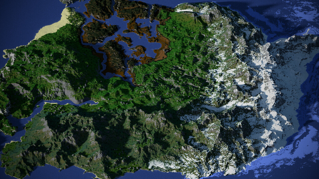 The world of three continents - 5000x5000 Minecraft Map