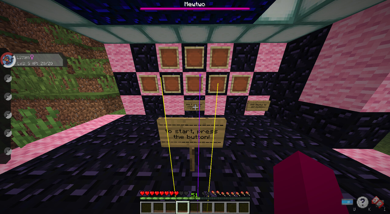 Mewtwo boss battle Minecraft Map