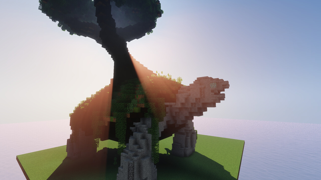 Nature's Burden | Giant Turtle Statue With Giant Tree Minecraft Map