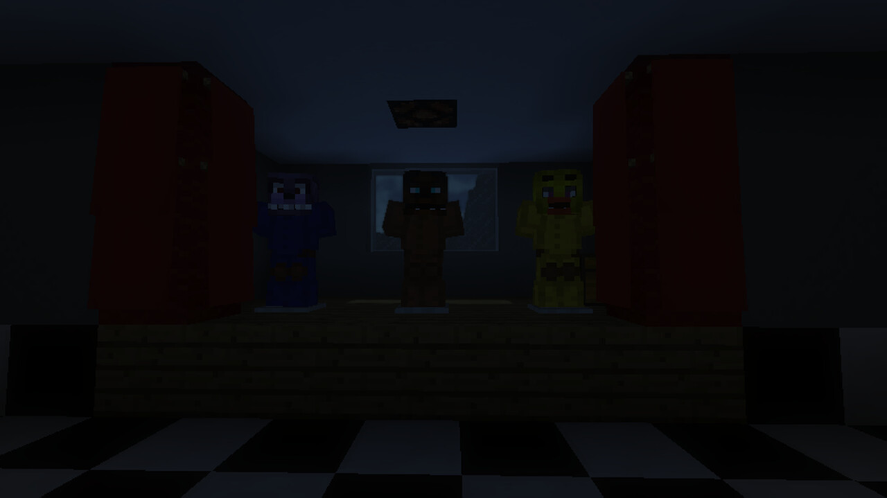 Fnaf 1 + 4 (FNAF WORLD) Minecraft Map