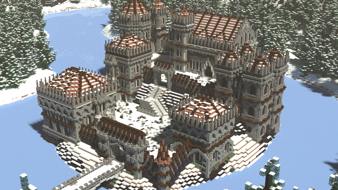 Gothic Style Castle Surrounded by an Icy Lake and Huge Mountains 1.16.3 ...