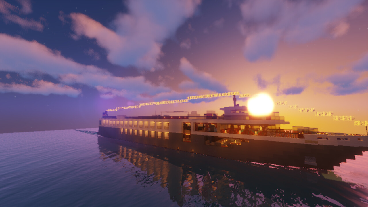 Minecraft custom river cruise ship -- MS dawn (FULL INTERIOR) Minecraft Map