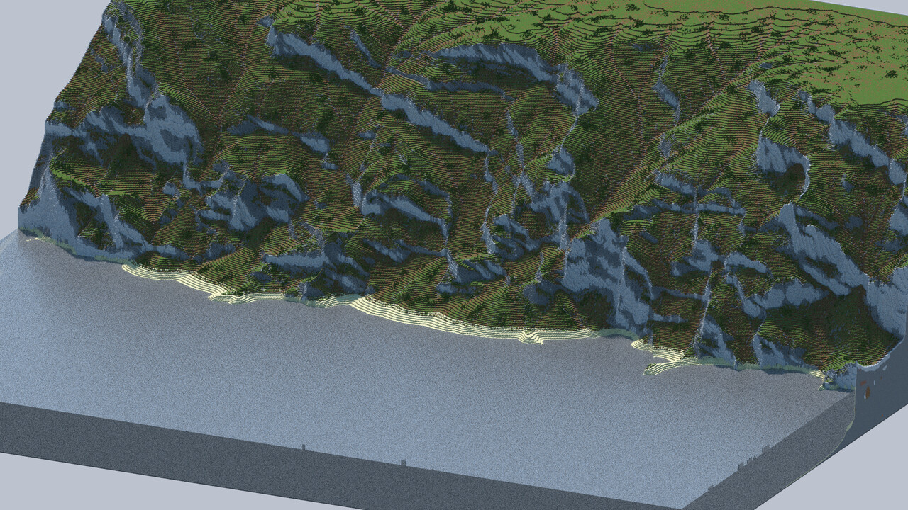 ☀️ Asset Map - Realistic Rocky Cliff Wall Minecraft Map