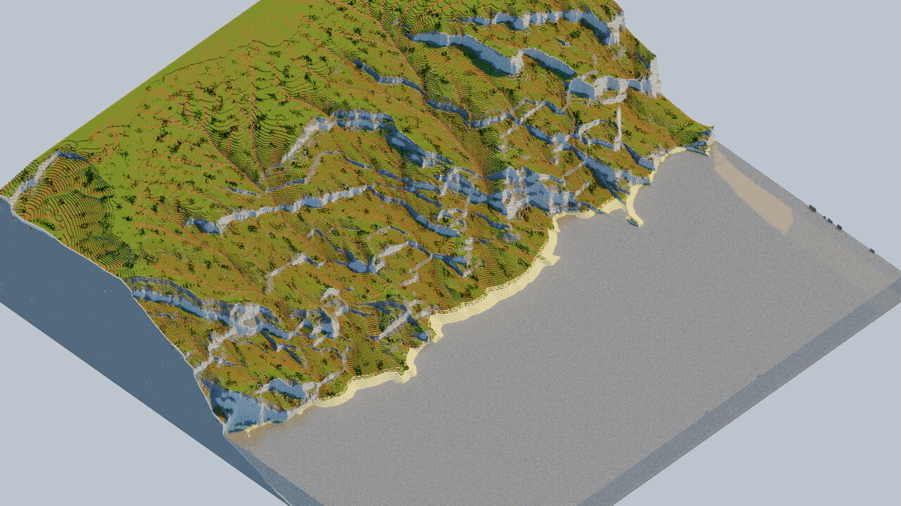 ☀️ Asset Map - Realistic Rocky Cliff Wall Minecraft Map