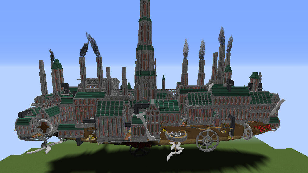 Steampunk massive flying city Minecraft Map
