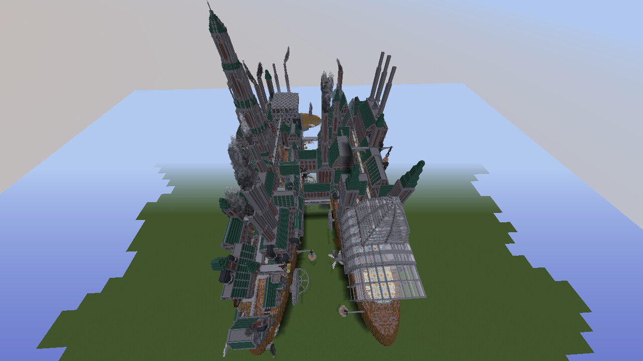 Steampunk massive flying city Minecraft Map